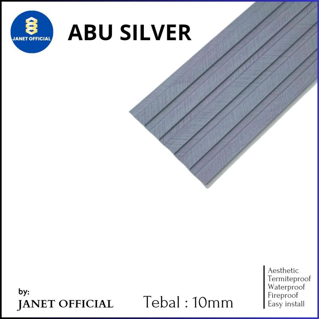 Jual WPC Wall Panel WARNA ABU SILVER 3 meter 300cm X 15.5cm X 1cm | pvc ...