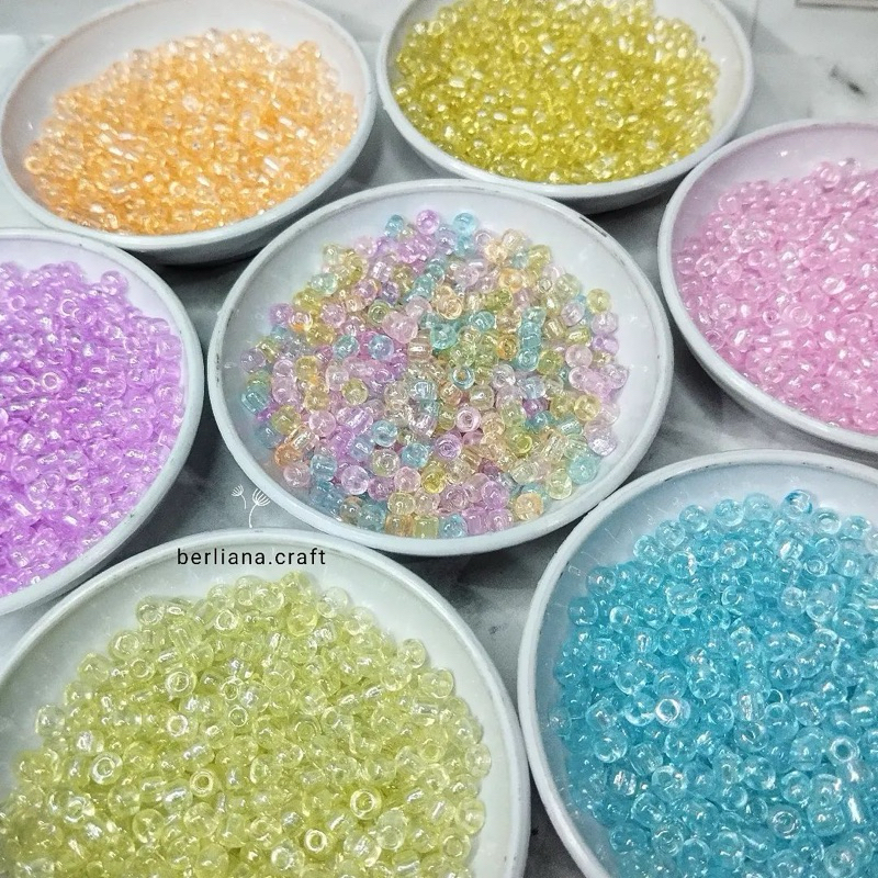 Jual (25g) Mote Pasir Kaca Bening Ceylon AB 6/o | Shopee Indonesia