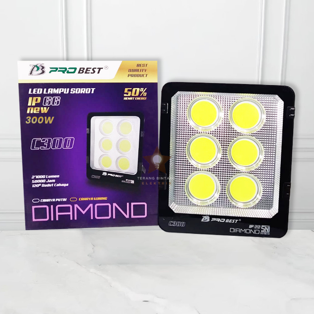 Jual Lampu sorot LED cob 300 Watt 300 W flood light Pro Best Diamond | Shopee Indonesia