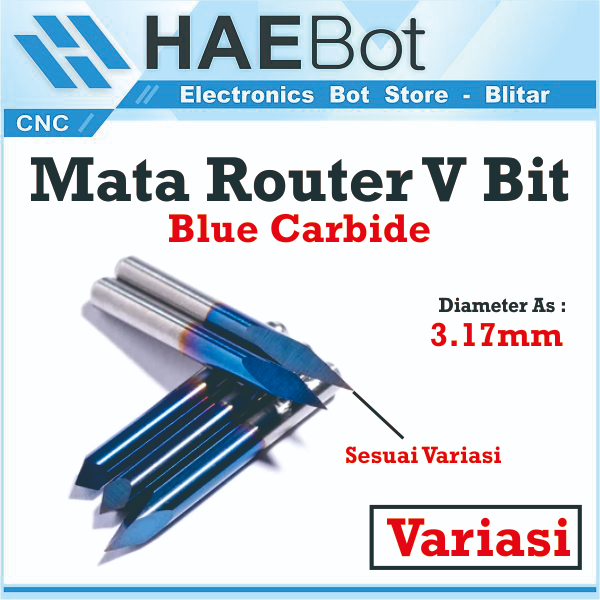 Jual [HAEBOT] Mata Router Grafir V Bit Blue 10 30 60 derajat 0.1mm 3 ...