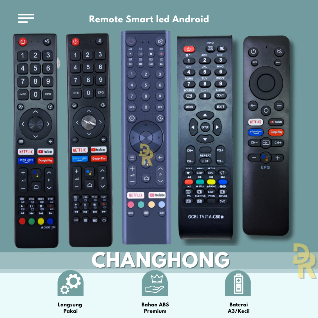 Jual Remot Remote TV Changhong Android Smart TV LED LCD 4K Infrared Non ...