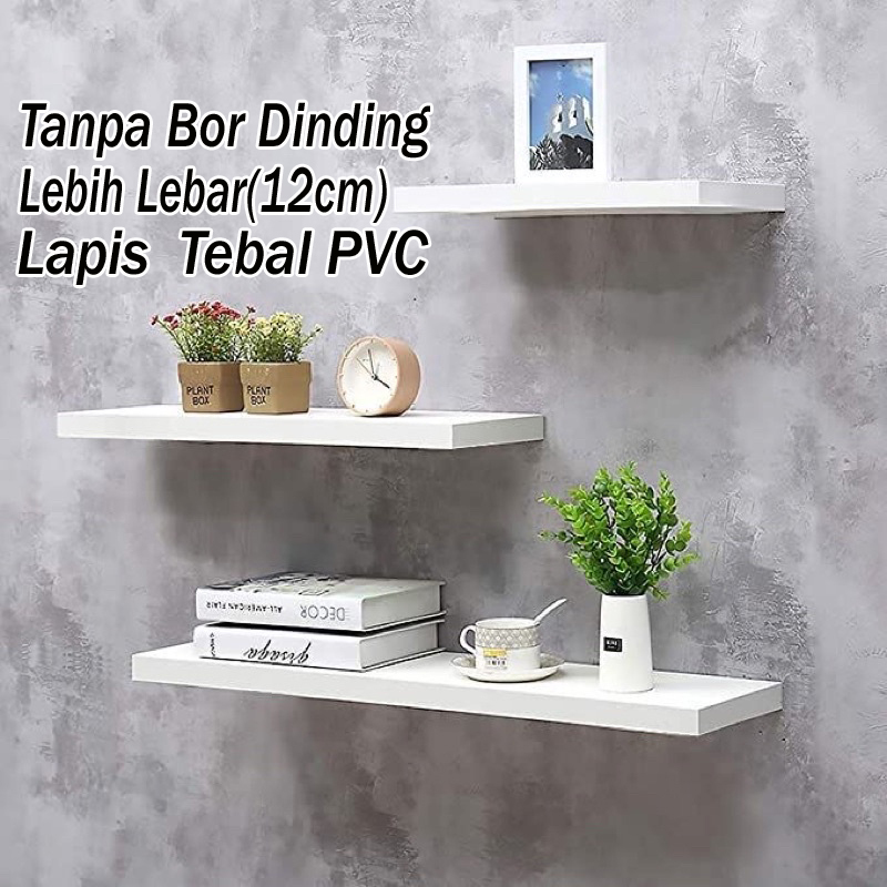 Jual (LAPIS PVC-LEBAR 12cm)Rak Dinding Hias/Ambalan dinding Rak kayu ...