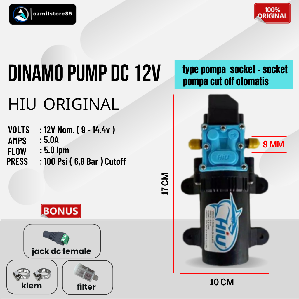 Jual DINAMO PUMP DC 12 V POMPA AIR CUCI MOTOR MOBIL SPRAYER STEAM JET ...