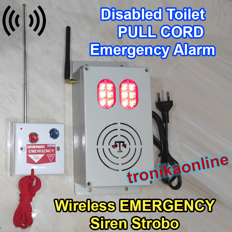 Jual EMERGENCY PULL CORD ALARM DISABLED toilet Panic button WIRELESS MEDIUM | Shopee Indonesia