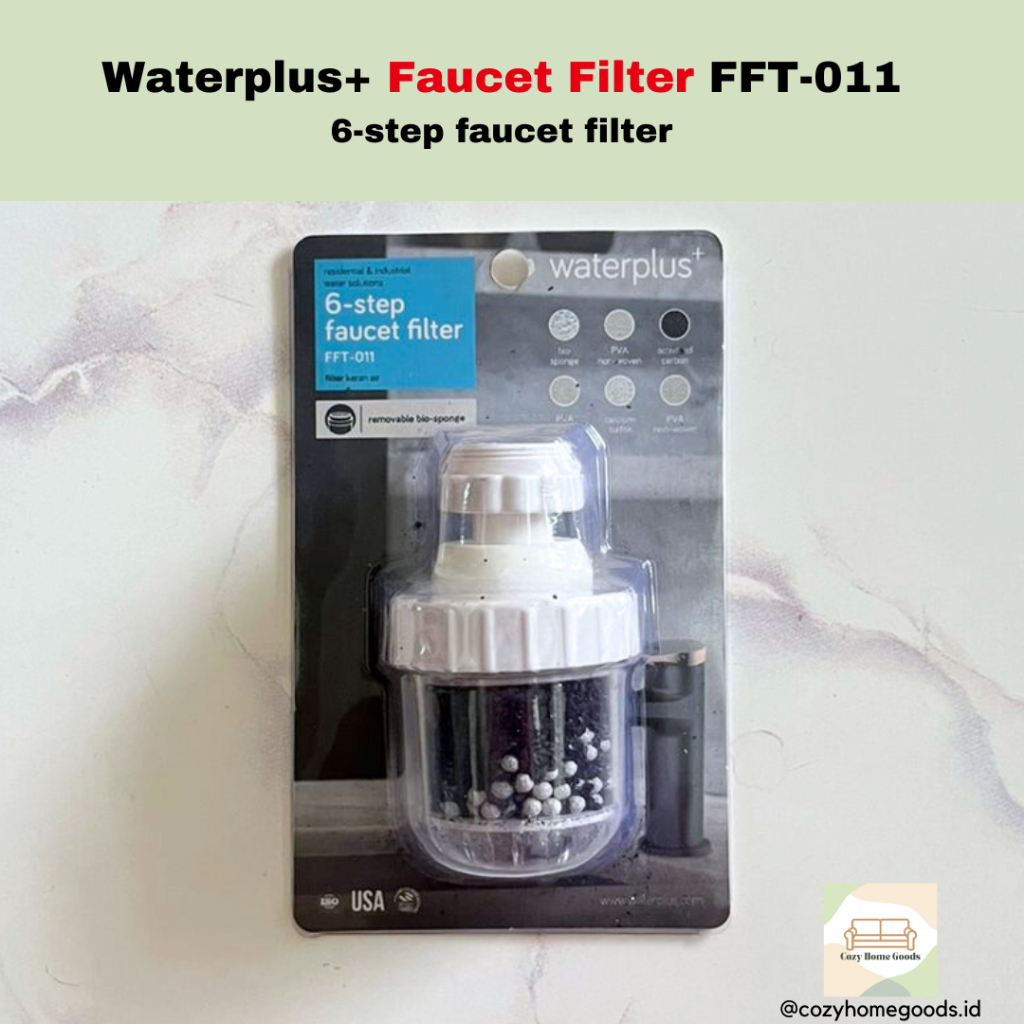 Jual FILTER AIR KRAN - SARINGAN AIR - WATERPLUS - FFT-011 | 6-Step Faucet Filter (Removable Bio ...