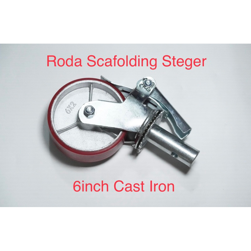 Jual Scafolding Caster Wheel PU 6 inch 6” Roda Steger Perancah Stager ...