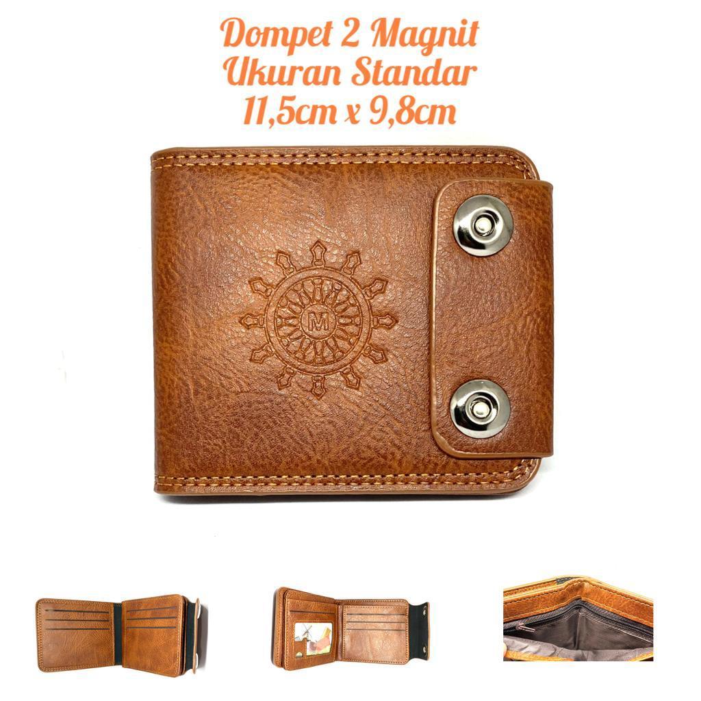 Jual Dompet Pria Dompet Model Kancing Magnit 2 Bahan PU Murah | Shopee ...