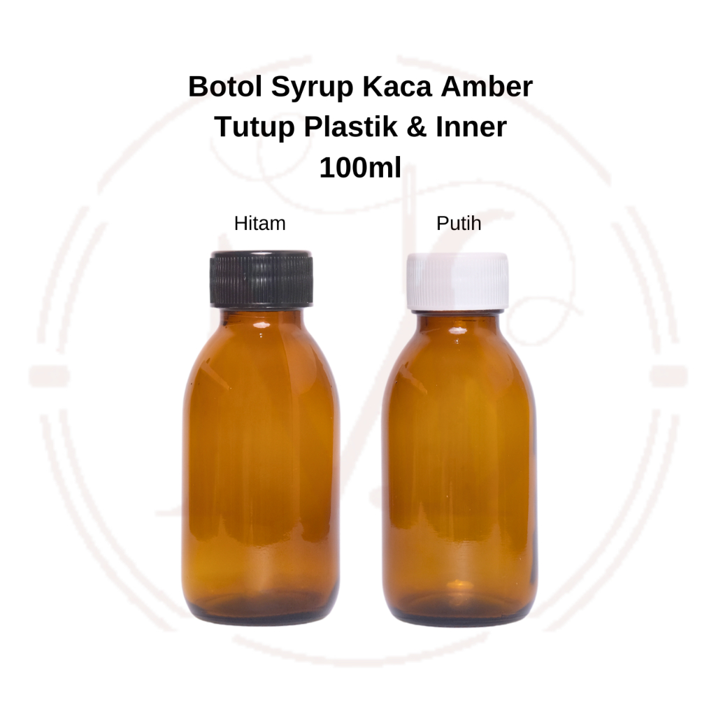 Jual Botol Syrup Kaca 100ml Amber / Botol Kaca 100ml - Tutup Plastik ...