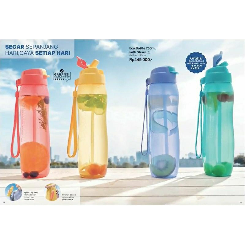 Jual BIG SALE !! ECO STRAW 750 ML ORIGINAL TUPPERWARE - BOTOL MINUM ANAK DEWASA SEDOTAN ANTI ...