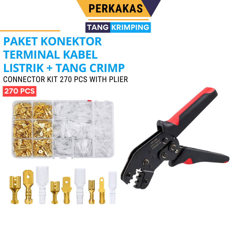 Jual Paket Komplit Alat Listrik 2 in 1 Tang Crimper SN-48B + Kit ...