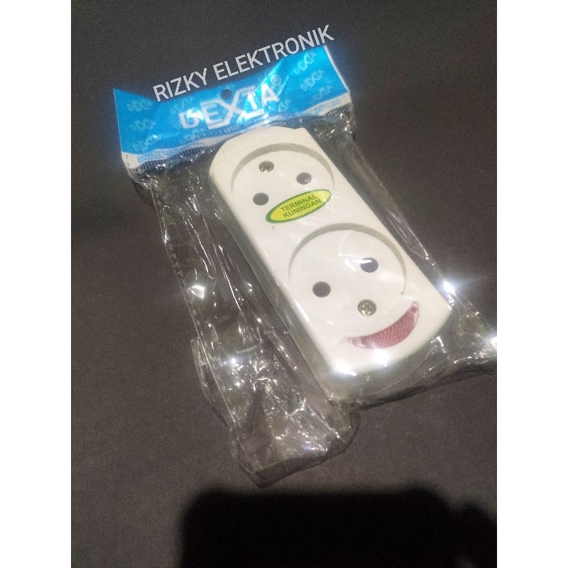 Jual Stop Kontak 2 Lubang Gepeng Terminal Kuningan + Lampu Indikator ...