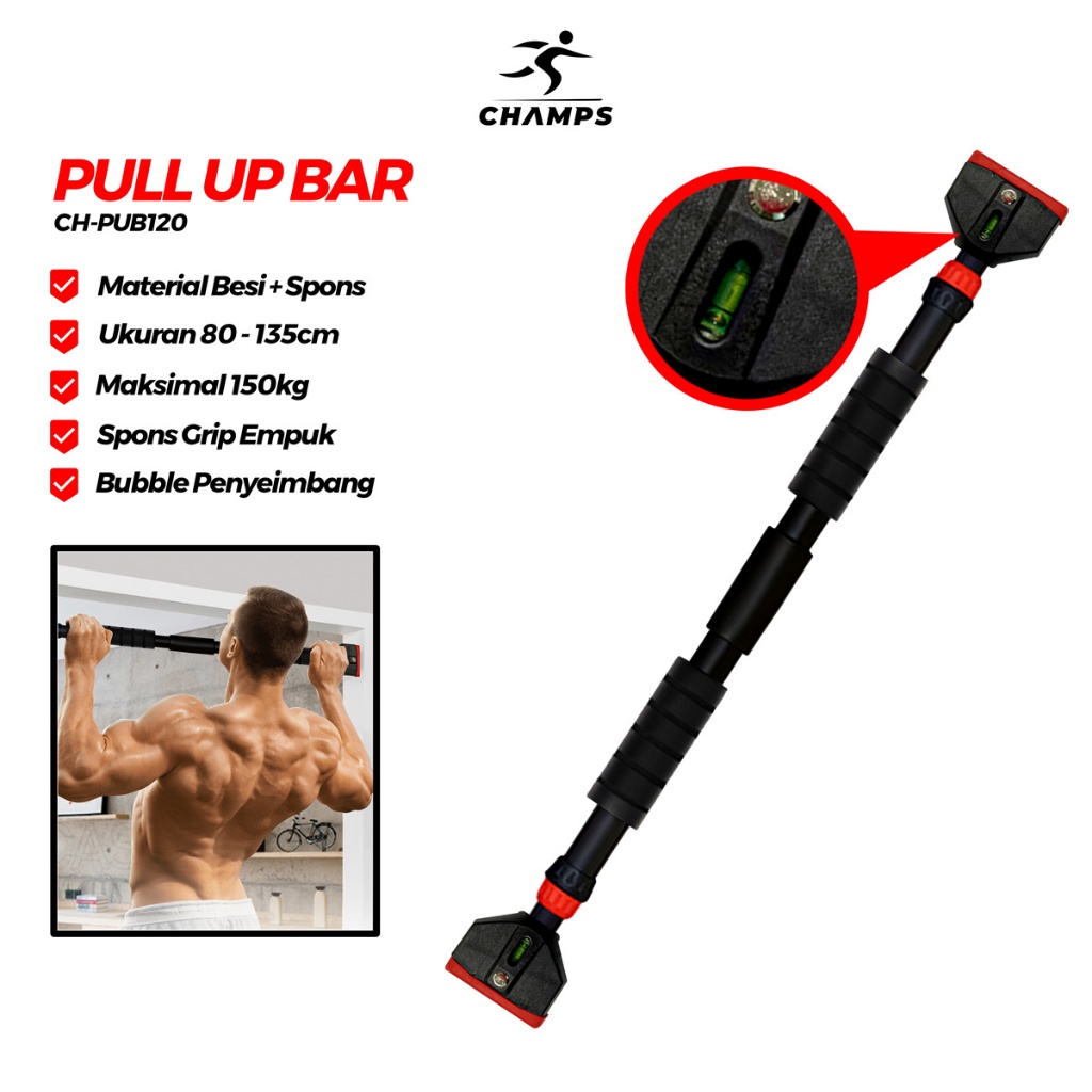 Jual Champs Pull Up Bar atau Door Chinning Bar Untuk pembentukan otot ...