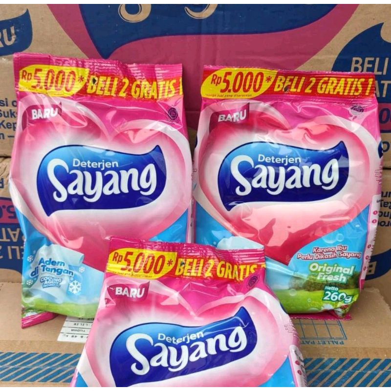 Jual [Beli 2 gratis 1] Paket isi 3pcs Sayang Deterjen Bubuk 5 ribuan ...