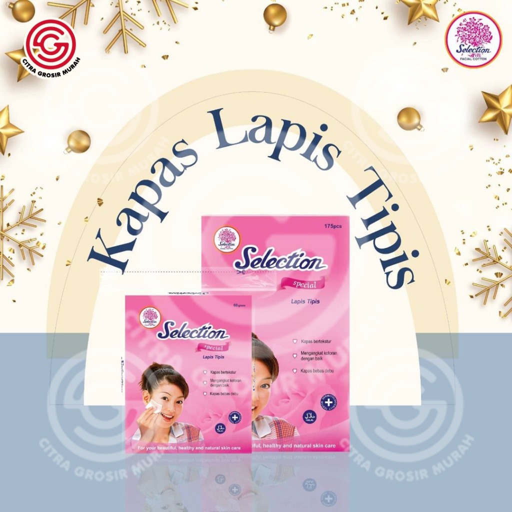 Jual SELECTION Kapas Facial Cotton Special Tipis 60s 175s || Kapas ...
