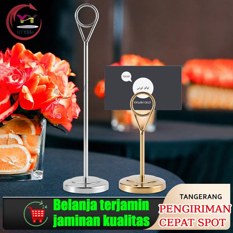 Jual 15/25cm Tiang Nomor Meja Stainless Menu Stand Table Number Holder ...