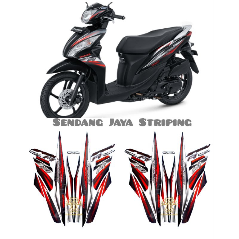 Jual STIKER STRIPING LIS LES BODY MOTOR HONDA SPACY FI 2013 HITAM ...
