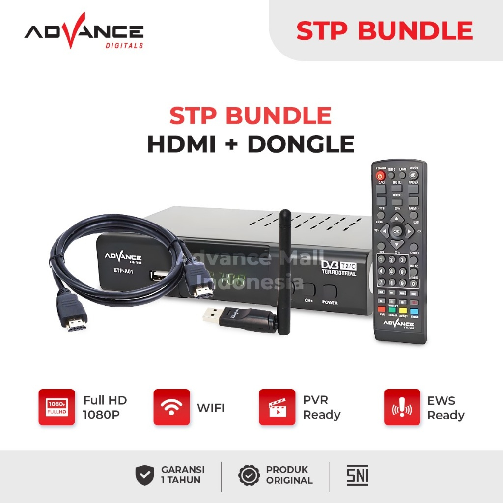 Jual ADVANCE STP-A01+HDMI+WF01 - Set Top Box Bundling STB + Kabel HDMI ...