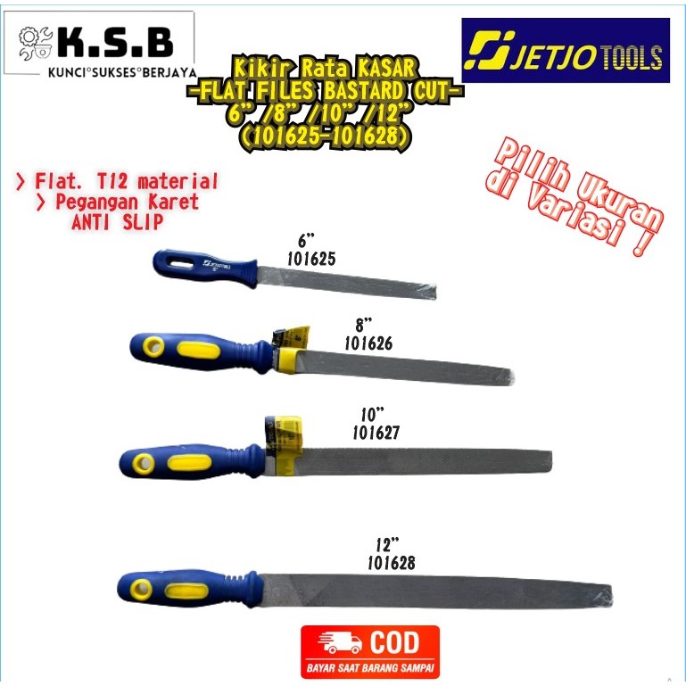 Jual Kikir Rata Kasar / Flat Files ( Bastard Cut ) 6"/8"/10"/12" JETJO ...