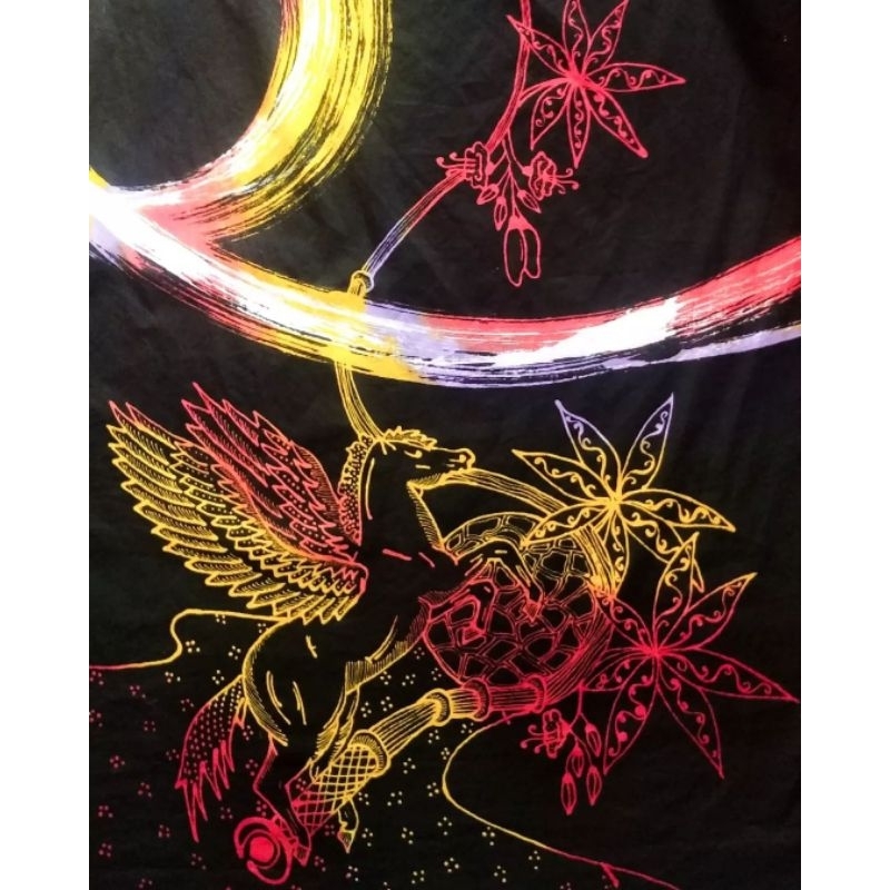 Jual batik lukis produk ori madura gambar kuda logo sumenep HN. d hitam ...