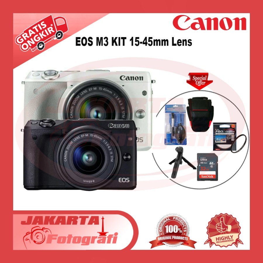 Jual CANON EOS M3 KIT 15-45MM PAKET BONUS - KAMERA ORIGINAL MADE IN ...