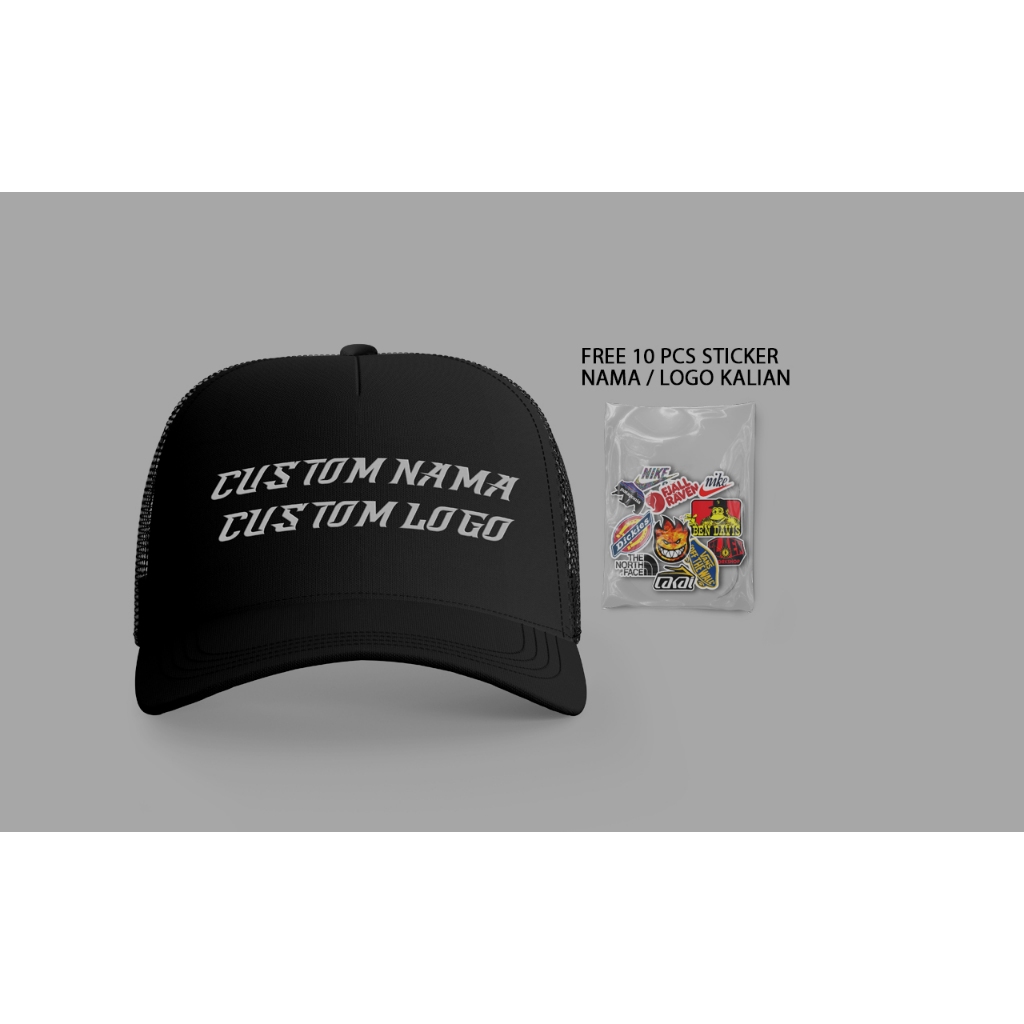 Jual Topi Custom / Topi Trucker Sablon Nama / Topi Jaring Custom Sablon ...