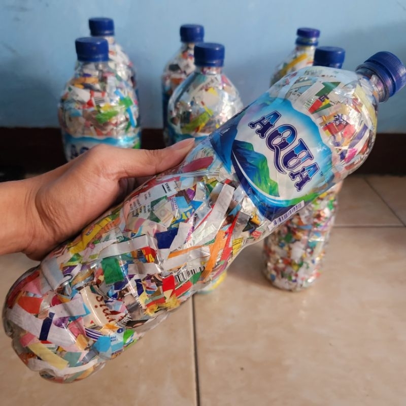Jual Ecobrick Botol Aqua 1500 ml Ramah Lingkungan Ekobrik Kerajinan ...
