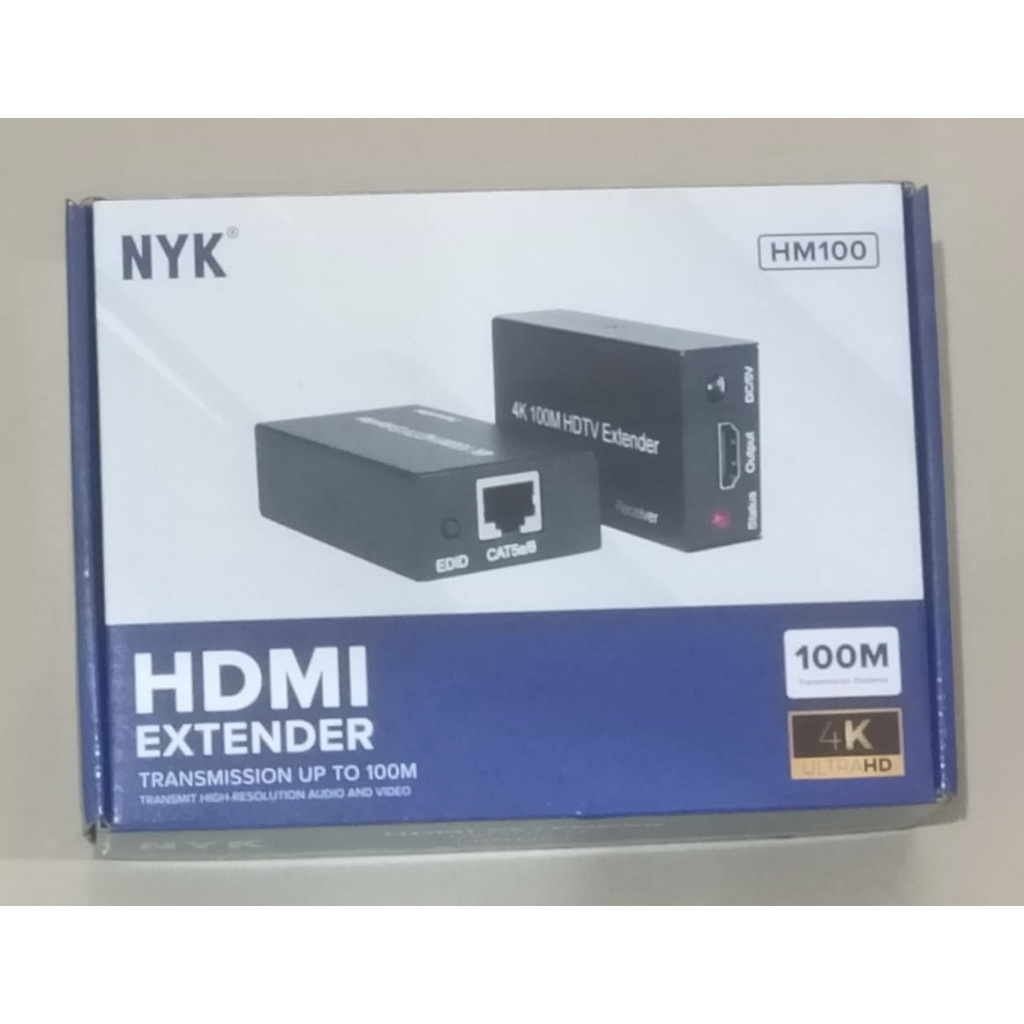 Jual HDMI Extender 100m 4K Over Lan Cat5e cat6 NYK | Shopee Indonesia