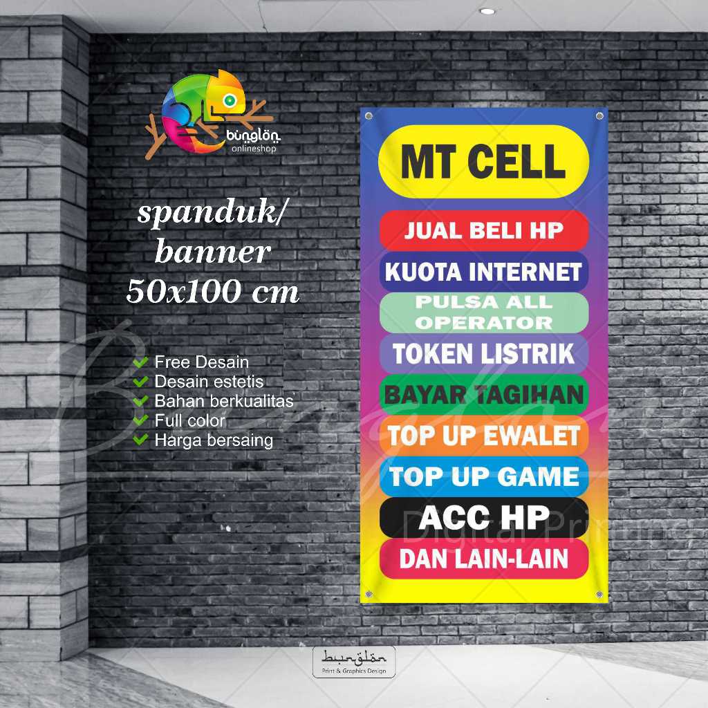Jual Spanduk Banner 50x100 Konter Cell Reques Desain | Shopee Indonesia
