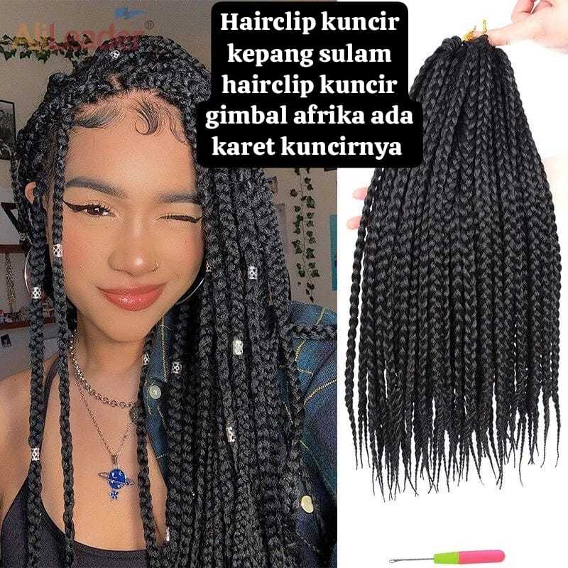 Jual Hairclip kuncir kepang sulam gimbal | Shopee Indonesia