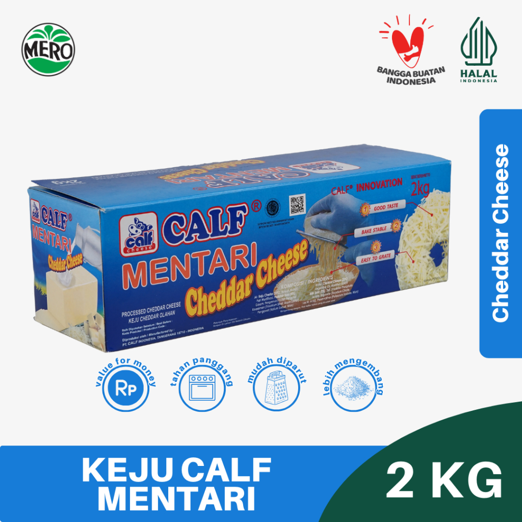 Jual Calf Mentari Cheddar Cheese 2 kg | Shopee Indonesia