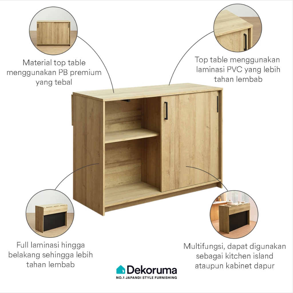 Jual Dekoruma Suzu Kabinet Dapur dengan Meja / Kitchen Island Cabinet ...