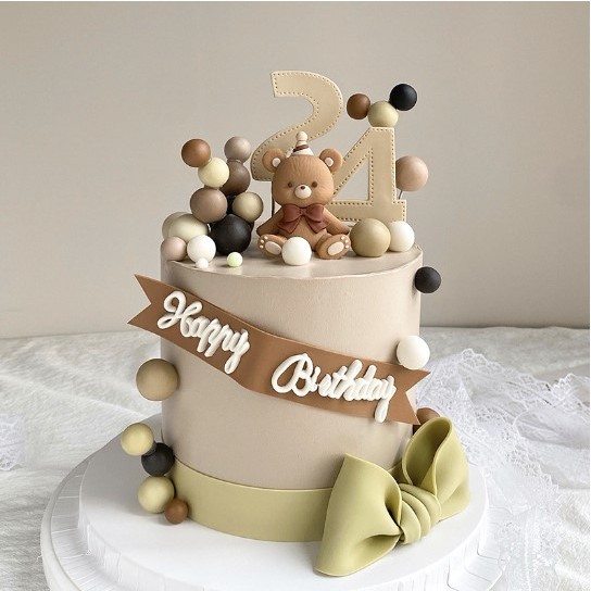 Jual Topper Teddy bear beruang baby cake kue birthday ulangtahun ultah ...