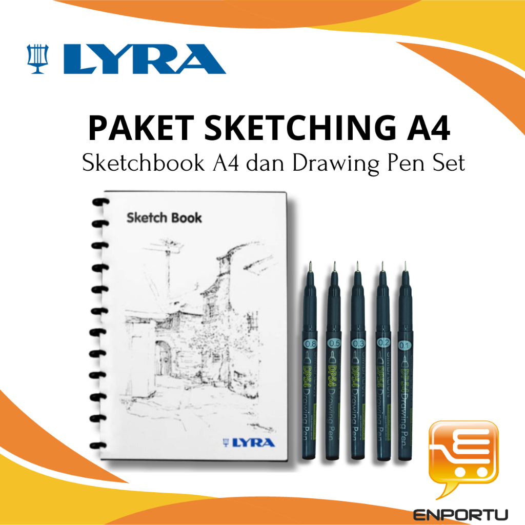 Jual Paket Sketching LYRA Sketchbook A4 & SIMBALION Drawing Pen Set 5 ...