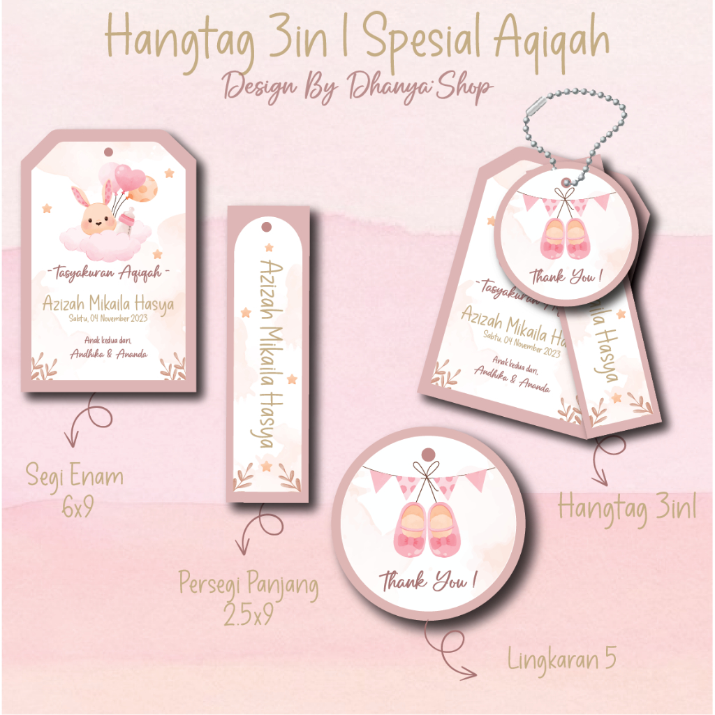 Jual Hangtag 3in1 / Hangtag Souvenir Hampers / Hang Tag Kelahiran ...