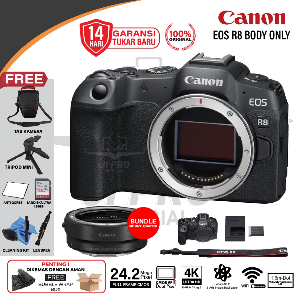 Jual Canon EOS R8 Body Only Mirrorless Camera EOS R 8 Bodi Garansi ...