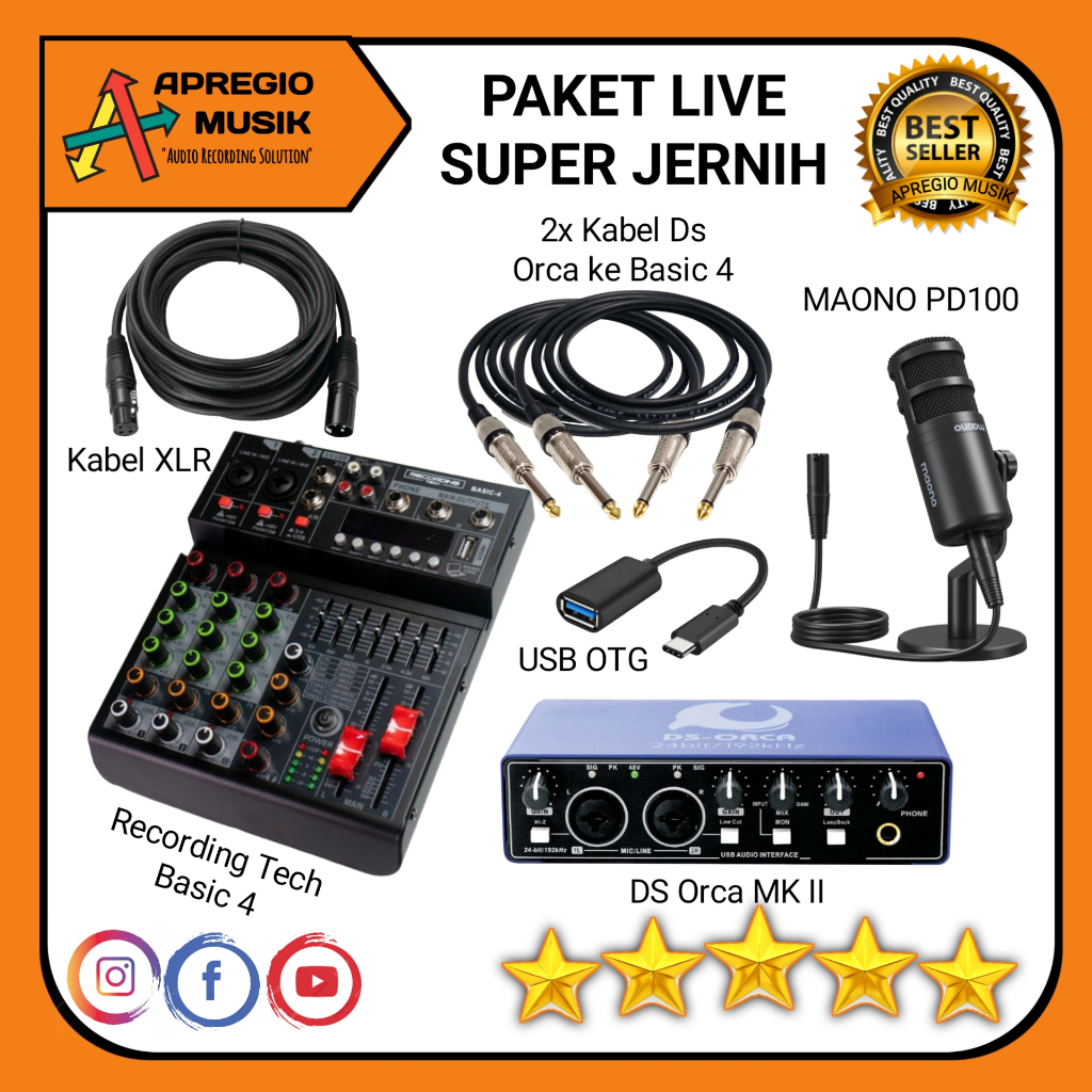 Jual Paket Live Streaming jernih Mixer recoring tech dan soundcard ds orca lengkap | Shopee ...