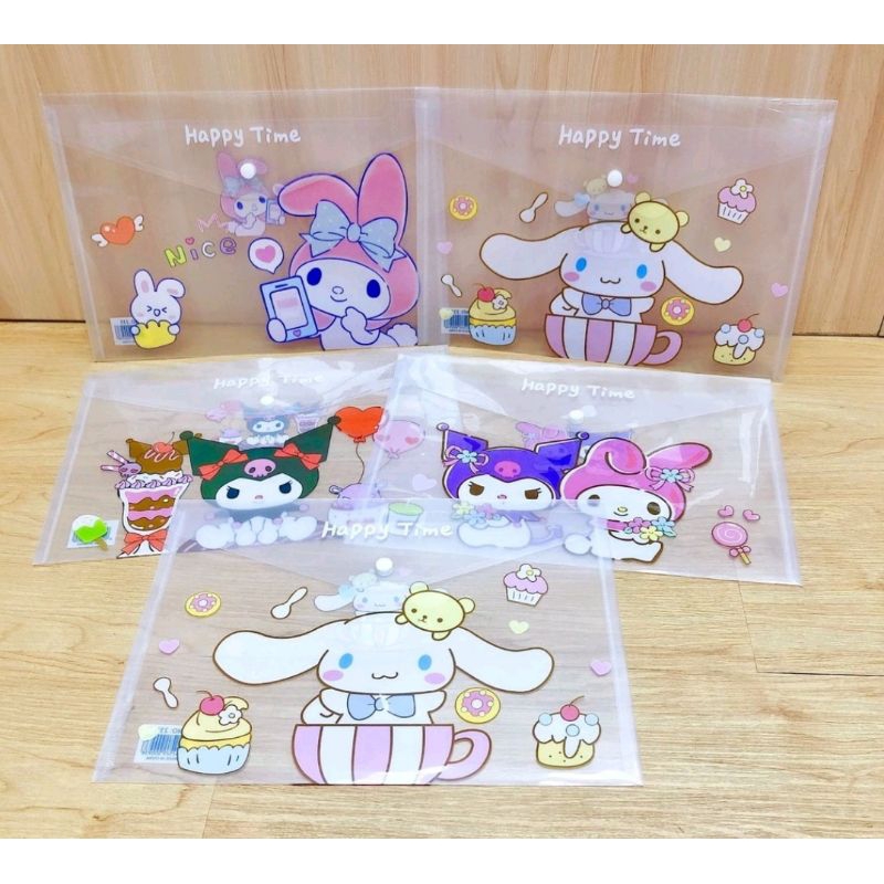 Jual map plastik A4 sanrio,map file A4,map file sanrio,map penyimpanan ...
