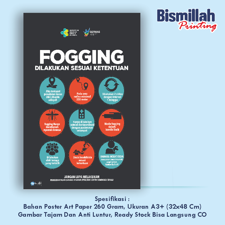 Jual Poster Kesehatan Fogging Dilakukan Sesuai Ketentuan | Shopee Indonesia