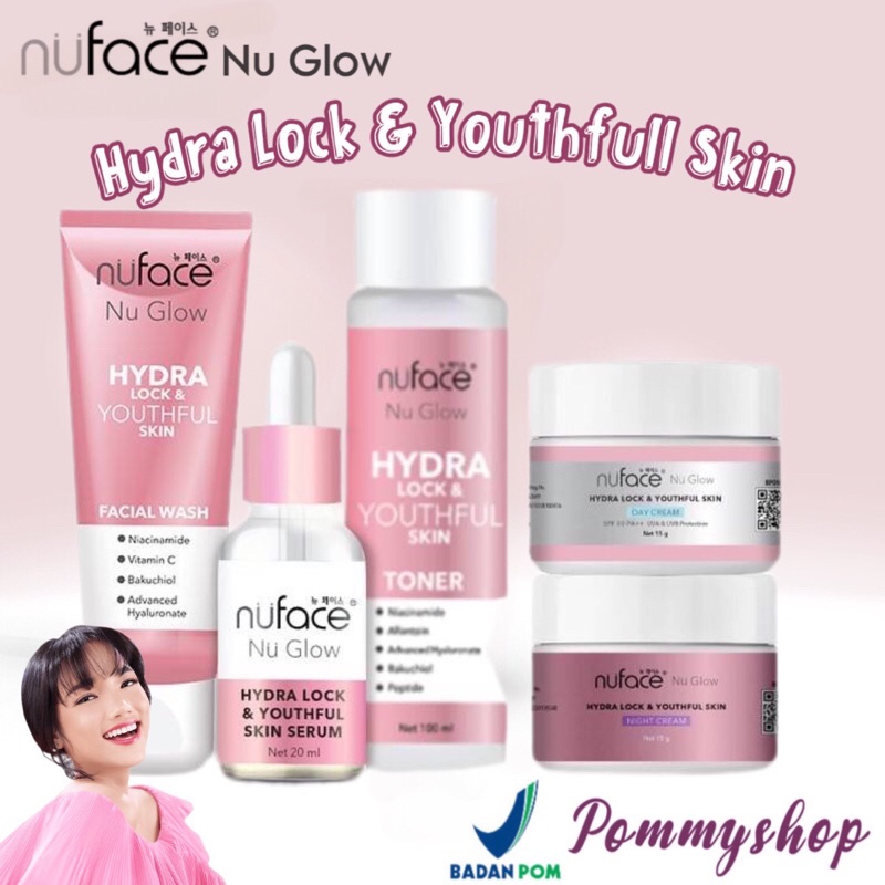Jual Nuface Nu Glow Hydra Lock & Youthful Facial Wash 80g | Toner 100ml ...