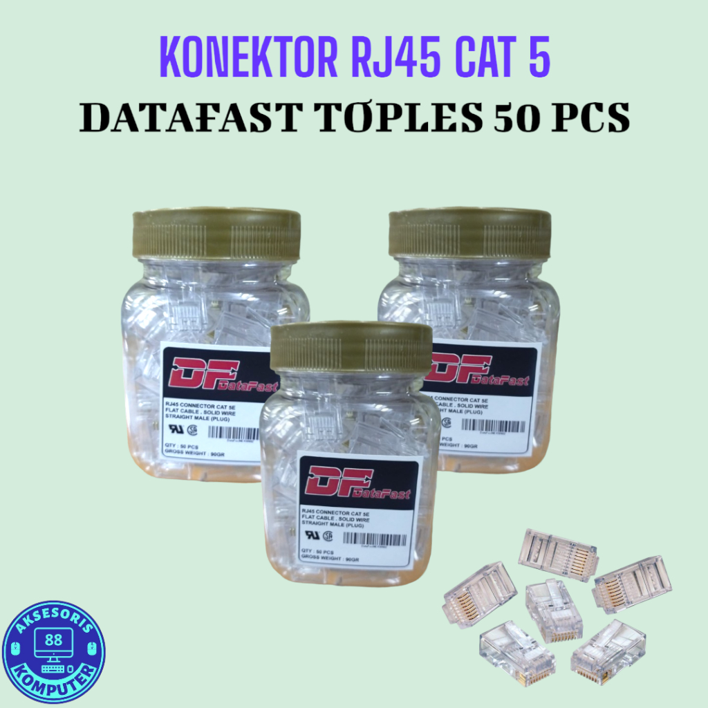 Jual CAT5 | KONEKTOR LAN RJ 45 CAT 5 DATA FAST ISI 50 PCS / CONNECTOR ...