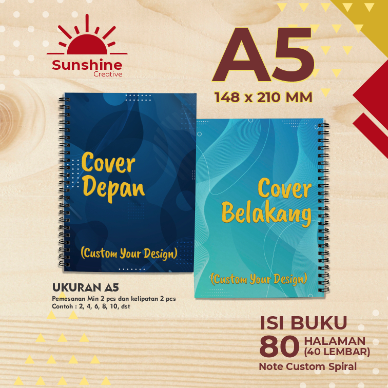 Jual Notes A5 Spiral ISI BERGARIS / POLOS / KOTAK / TITIK - 80 Halaman ...