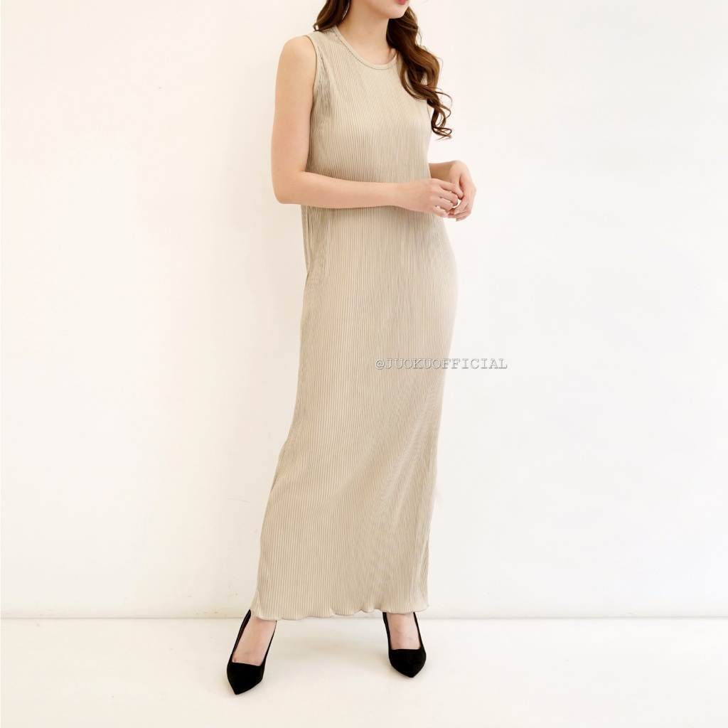 Jual Inner Dress Span Wavy Plisket Lidi / Dress Wavy / Dress Span ...