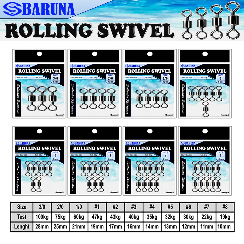 Jual BARUNA - KILI KILI ROLLING SWIVEL PANCING IKAN | Shopee Indonesia
