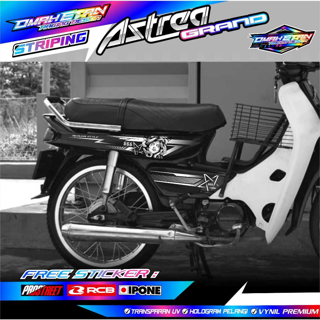 Jual STRIPING VARIASI MOTOR HONDA ASTREA GRAND MEDUSA STYLE / STIKER ...