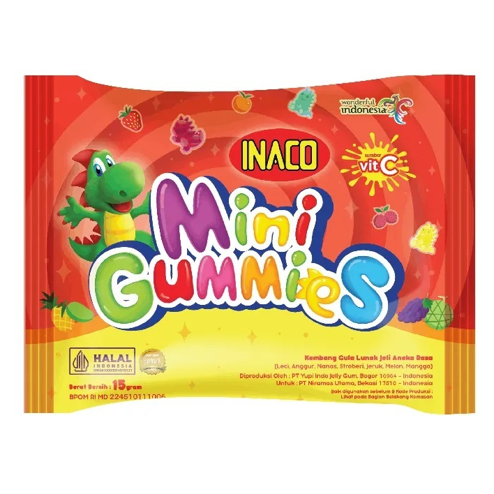 Jual INACO PERMEN MINI GUMMIES 15 GRAM CANDY MIX RASA BUAH FLAVOUR JELI ...