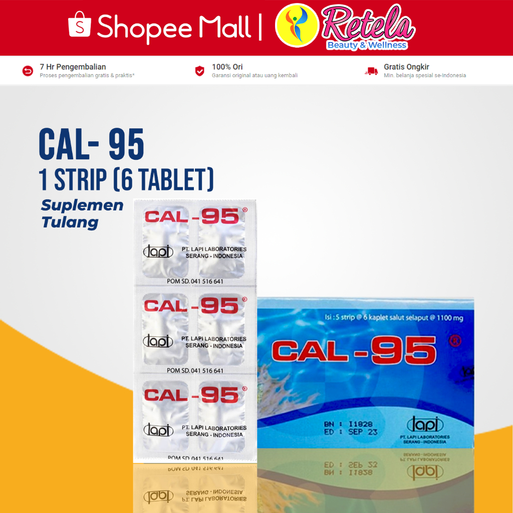 Jual Cal-95 1 Strip @ 6 Kaplet Suplemen Tulang | Shopee Indonesia