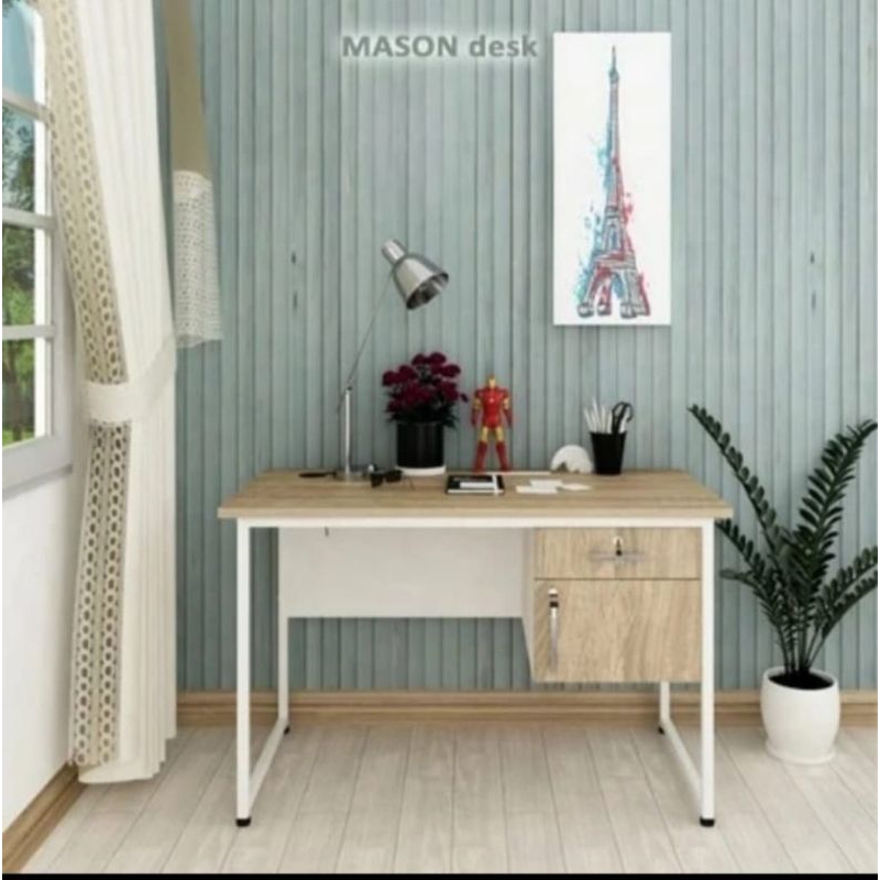 Jual meja tulis 120x60 meja kantor kaki besi meja kerja meja komputer ...