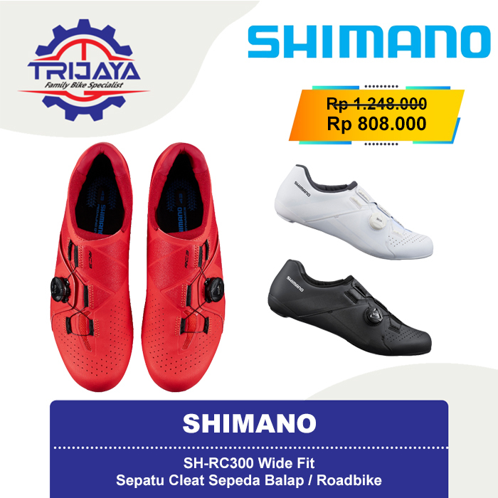 Jual Shimano SH-RC300 Wide Sepatu Cleat Sepeda Road Cycling Shoes ...