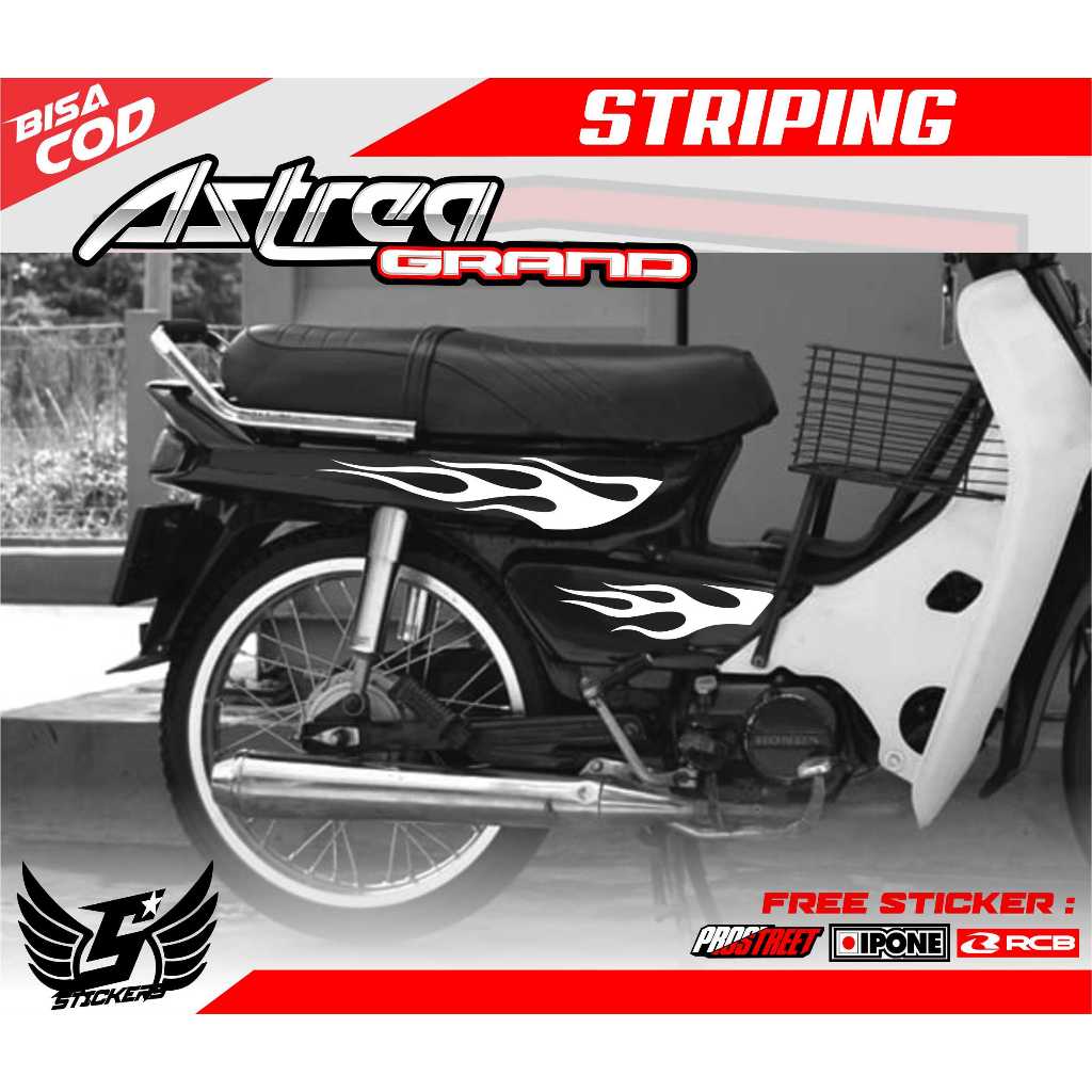 Jual STRIPING VARIASI MOTOR HONDA ASTREA GRAND DESAIN API / STIKER LIST ...