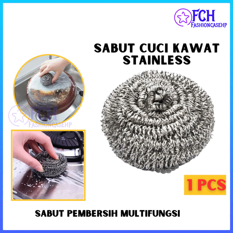 Jual FCH PAKET 5PCS Spons Sabut Cuci Kawat Stainless Baja Besi Gosok ...